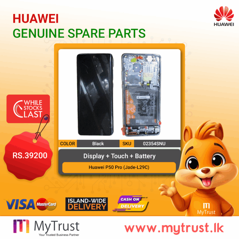 Huawei P50 Pro (Jade-L29C) Display + Touch + Battery + Frame – MYTRUST.LK